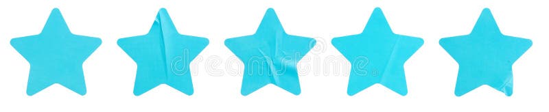 A Set of Blue Star Shape Paper Sticker Label Isolated on White ...