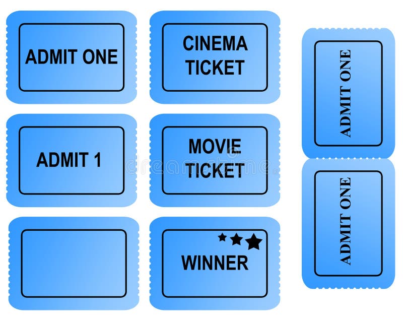 Set of blue tickets stock illustration. Illustration of entry - 14402322