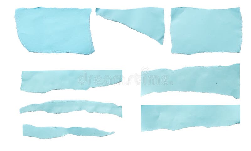 A Set of Blue Torn or Torn Paper Sheets. Scrapbook Edge, Notebook Tear ...