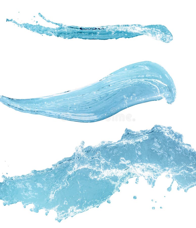 Set of Blue Water Splashes. Stock Photo - Image of smooth, abstract ...