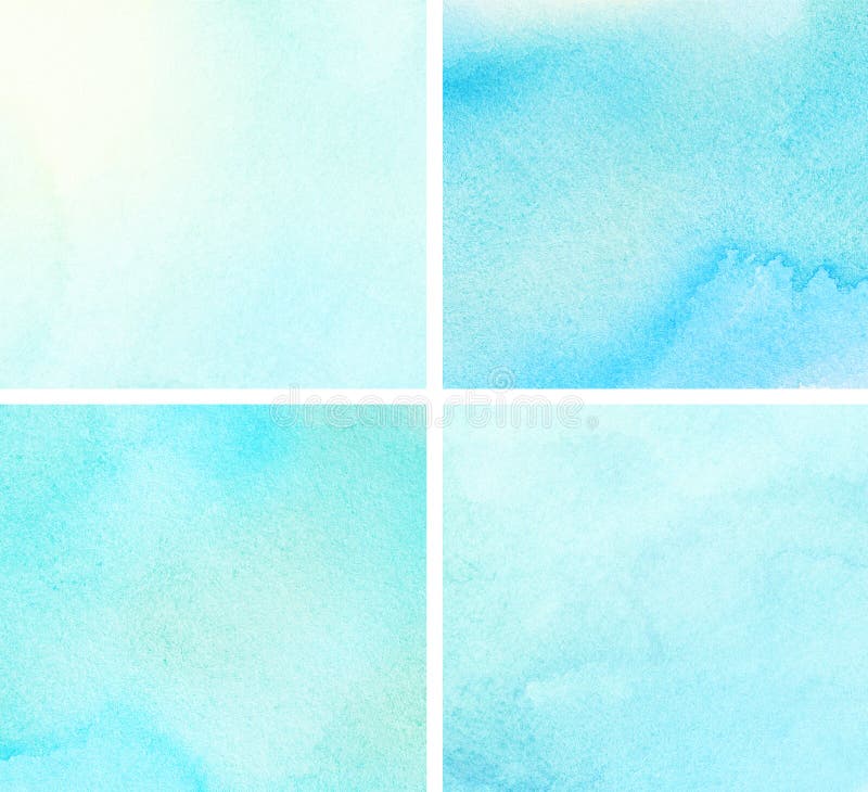 Set of Blue Watercolor Gradient for Your Design Stock Illustration ...