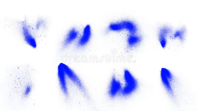 Set of Blue Watercolor Splash Brushes Stock Illustration - Illustration ...
