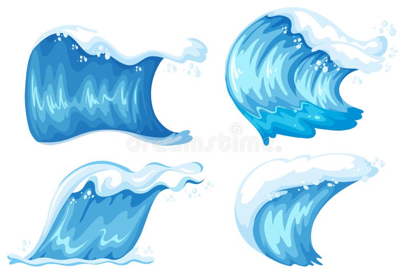 Set of blue wave stock vector. Illustration of background - 127560092
