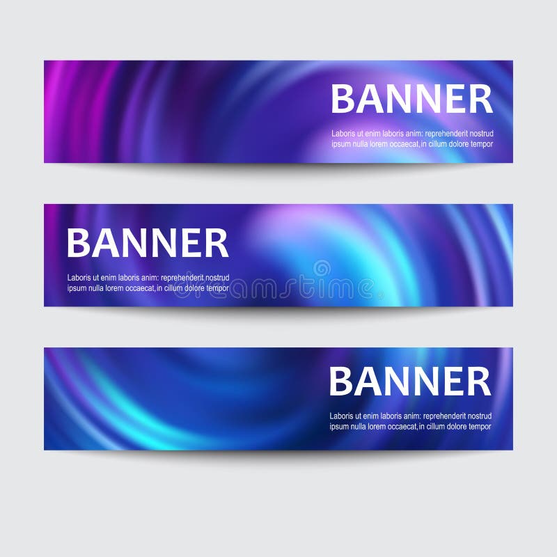 A Set of Blue Wave Vortex Backgrounds for Horizontal Banners Stock ...