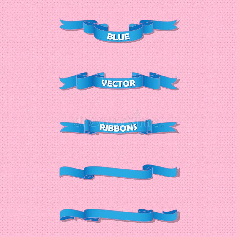 Set of Blue Wavy Banners on Gentle Background Stock Vector ...