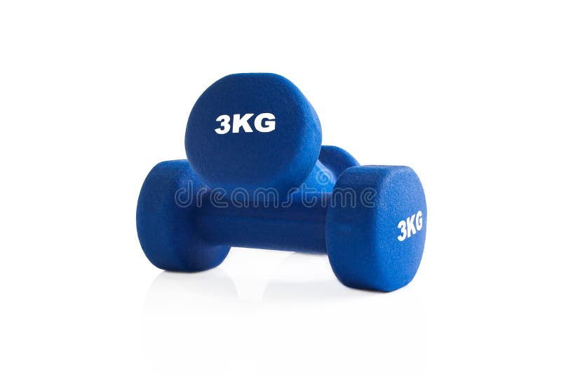 A Set of Blue Weights for Gym Exercise Isolation Stock Photo - Image of ...
