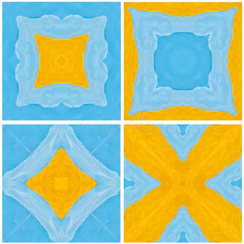 Set of Blue Yellow Plasticine Seamless Pattern Tile Background Stock ...