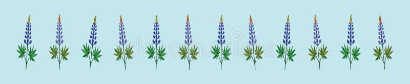 Set of Bluebonnet Cartoon Icon Design Template with Various Models ...