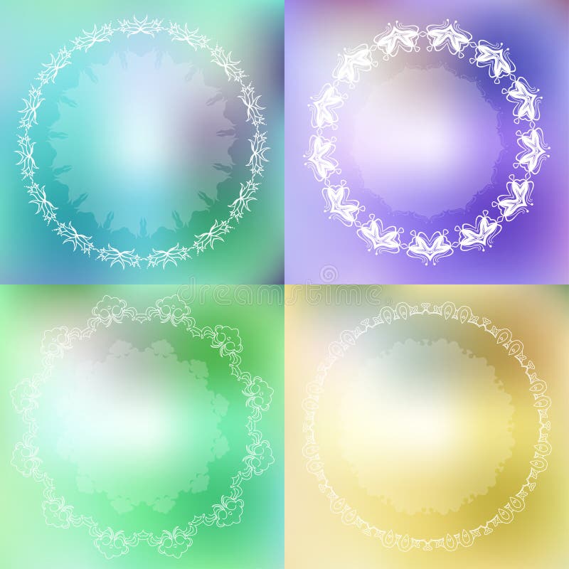 Set of Blured Backgrounds with Retro Style Sign. Frame for Text Stock ...