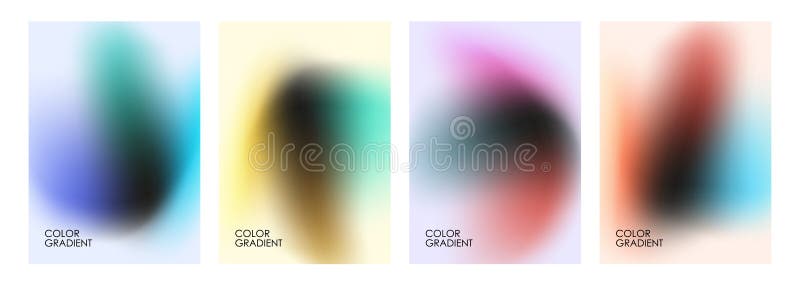 Set of Blurred Backgrounds. Bright Color Gradients. Defocused Color ...