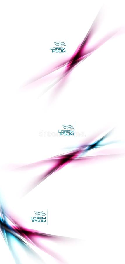 Set of Blurred Color Shadow Lines Design Elements Stock Vector ...