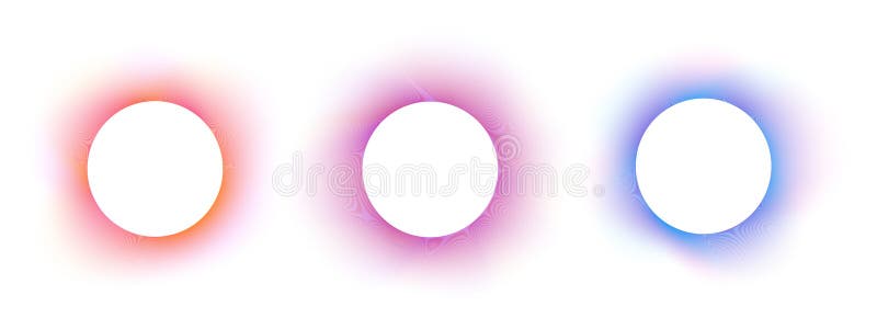 Set of Blurry Round Frames. Circle Shapes with Colorful Soft Gradient ...