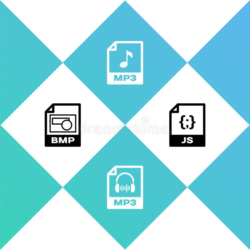 Set BMP File Document, MP3, and JS Icon. Vector Stock Vector ... Set BMP File Document, MP3, and JS Icon. Vector Stock Vector ...