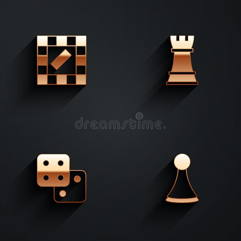 Set Board Game, Chess, Game Dice and Chip for Board Icon with Long ... Set Board Game, Chess, Game Dice and Chip for Board Icon with Long ...
