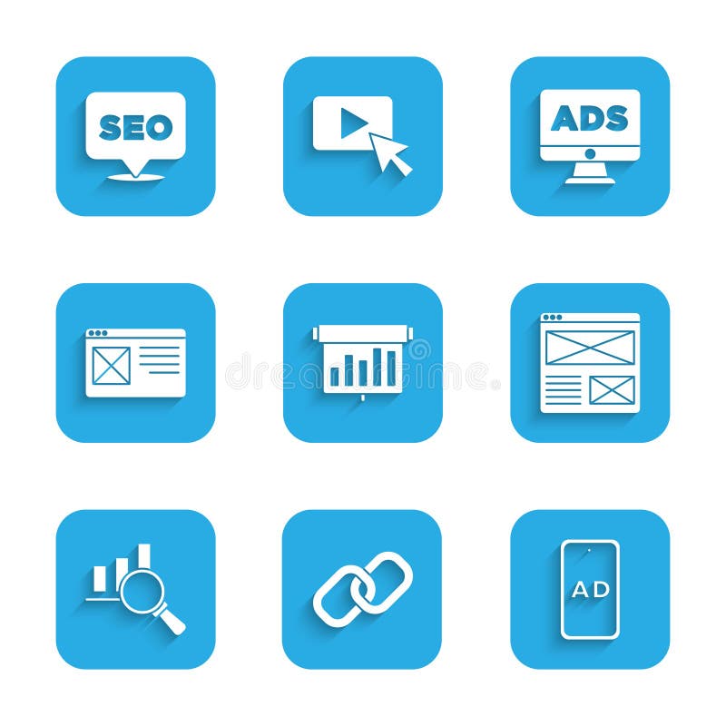 Set Board with Graph Chart, Chain Link, Advertising, Browser Window ... Set Board with Graph Chart, Chain Link, Advertising, Browser Window ...