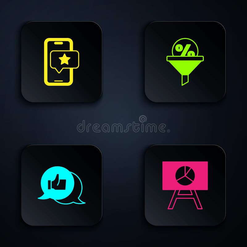 Set Board with Graph Chart, Mobile Review Rating, Customer Product and ...