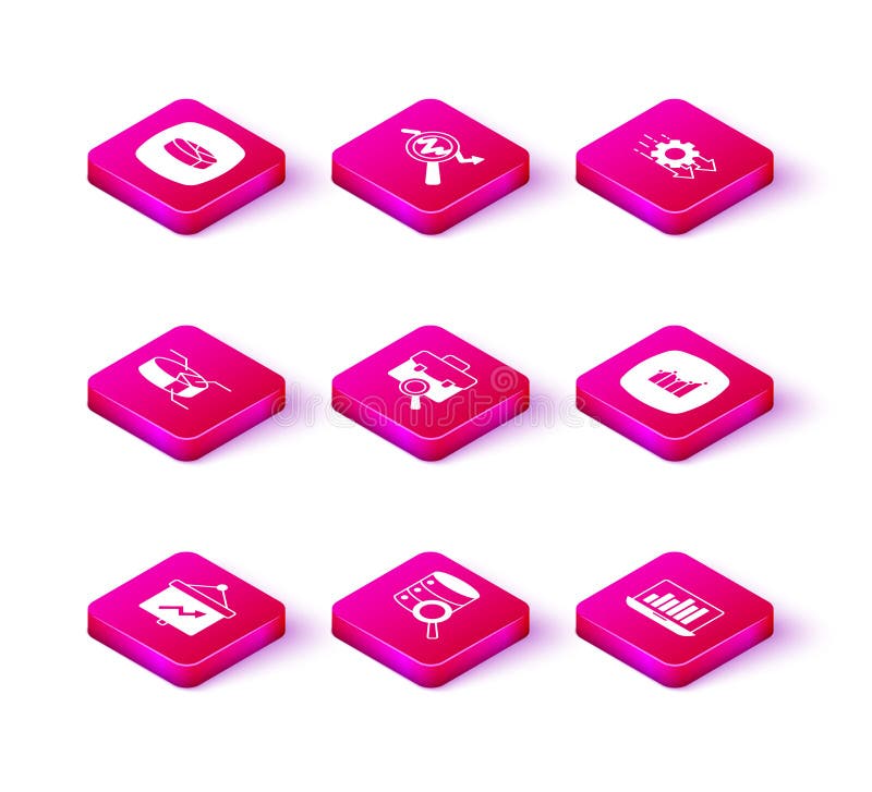 Set Board with Graph, Server, Pie Chart Infographic, Work Search ...