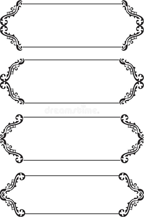 Set of boarders stock illustration. Illustration of filigree - 40346643
