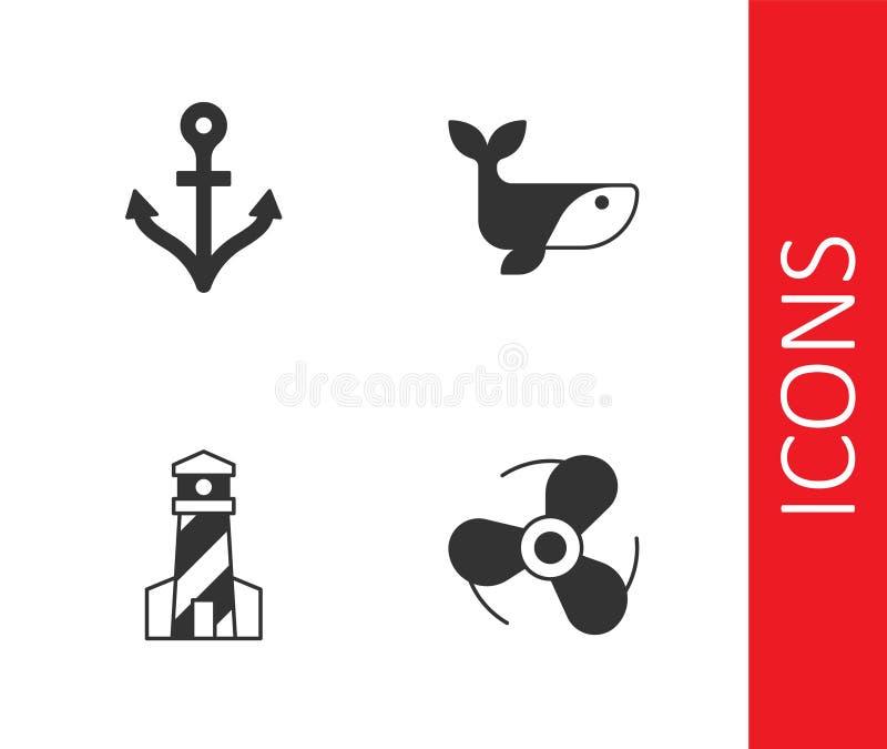 Propeller Anchor Logo Designs Inspiration Isolated on White Background ...