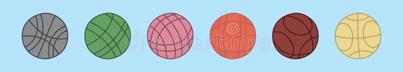 Set of Bocce Balls Cartoon Icon Design Template with Various Models ...