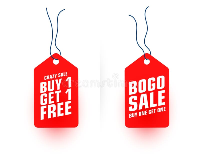 Set of Bogo Sale Offer Promo Tag Template Design Stock Vector ...