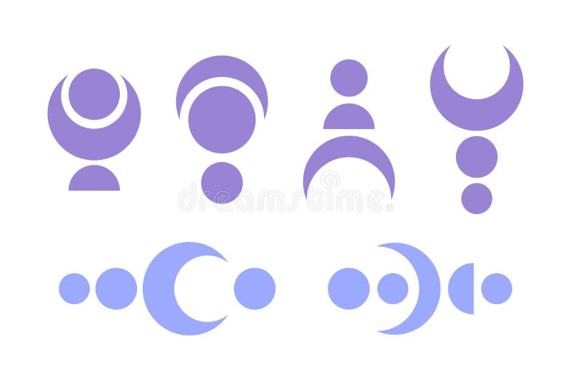 Set Boho Decorative Elements. Collection Boho Crescent Moon and Simple ...