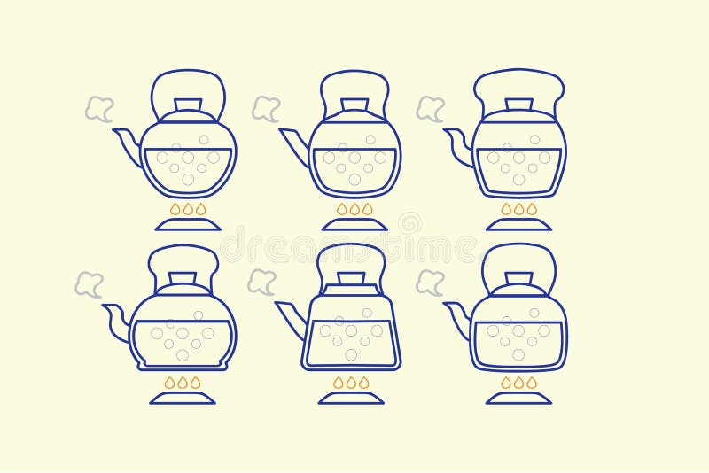 Set of Boiling Water Design Icons Vector Illustration Stock Vector ...