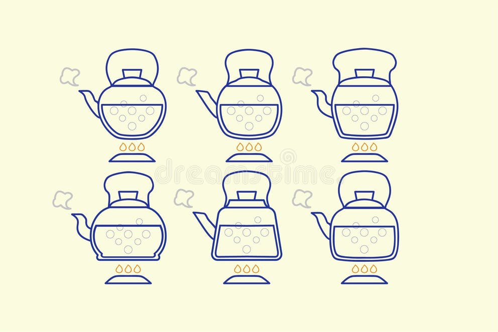 Set of Boiling Water Design Icons Vector Illustration Stock Vector ...
