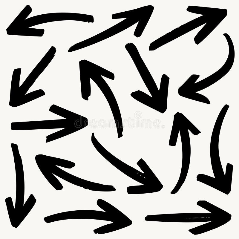 Set of Bold Hand Drawn Arrows Design for Business Plan and Education ...