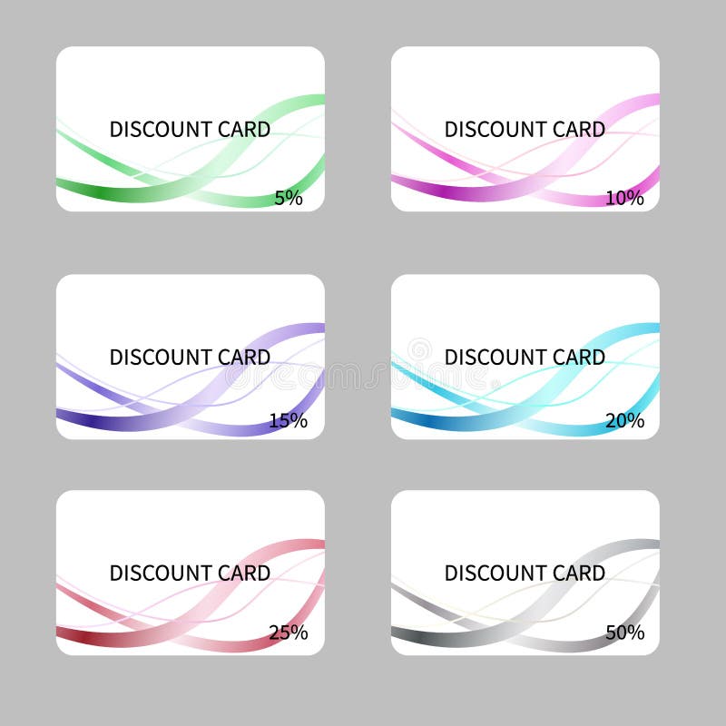 Set of Bonus Cards with Colored Abstract Design. Wave Elements. Eps 10 ...