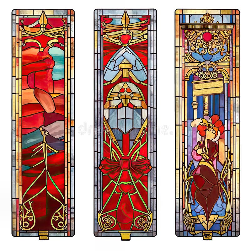 A Set of Book Bookmarks on a White Background Isolated in the Style of ...