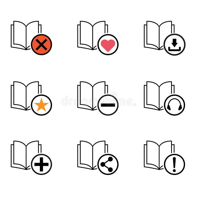 Book Icon, Email Open Education Textbook, Library Vector Illustration ...