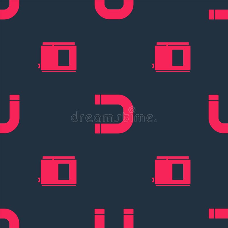 Set Book and Magnet on Seamless Pattern. Vector Stock Vector ...