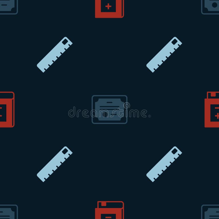 Set Book with Mathematics, Certificate Template and Ruler on Seamless ...