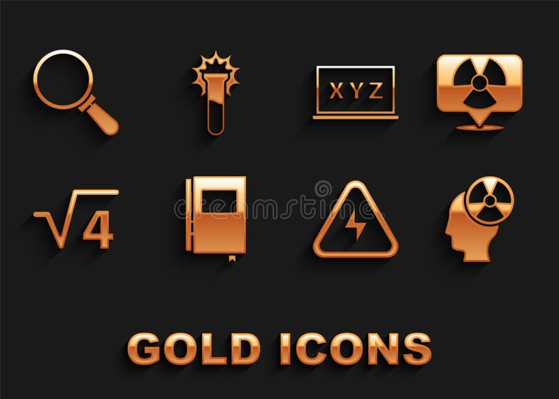 Set Book Radioactive In Location Head And Radiation Symbol High