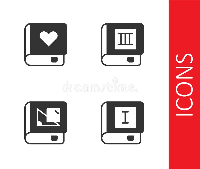 Set Book, Romance Book, about Geometry and Icon. Vector Stock Vector ...