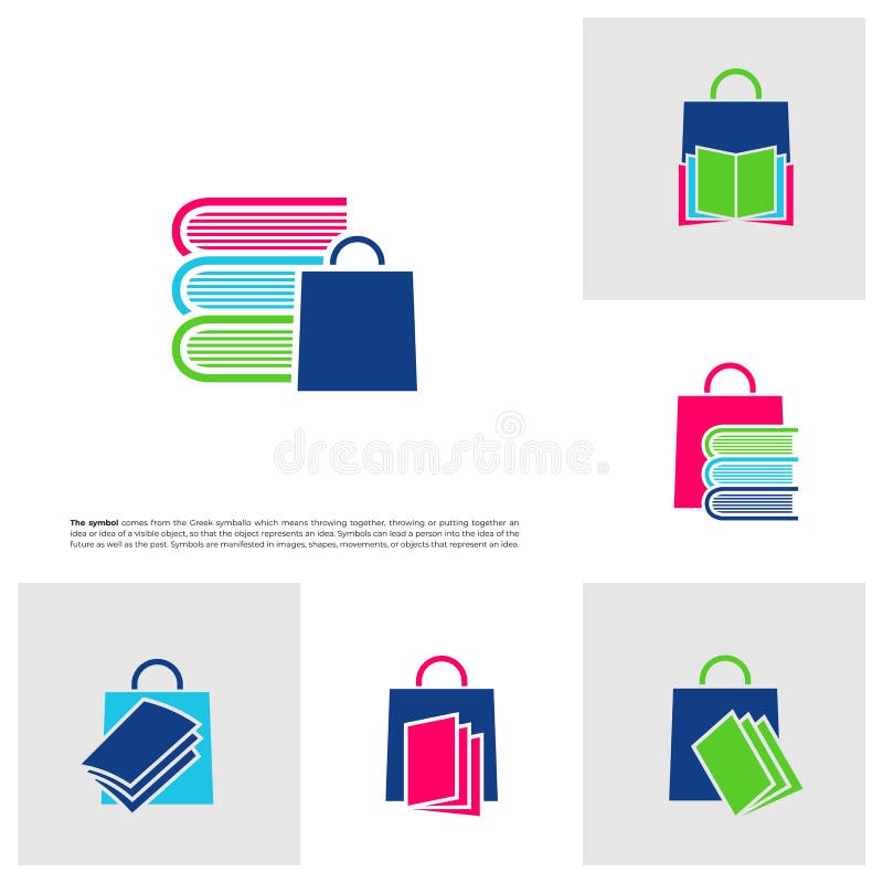 Set of Book Shop Logo Vector. Shop Book Logo Design Concept Template ...