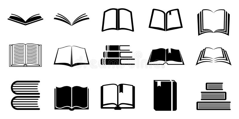 Set Book Silhouette Icons, Collection Book Sign - Vector Stock Vector ...