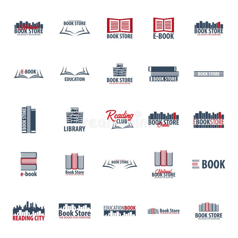 Set of Book Store Logo. Education and Book Emblem. Vector Illustration ...