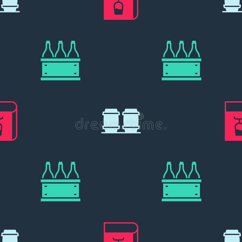 Set Book about Wine, Wooden Barrel for and Bottles of Box on Seamless ...