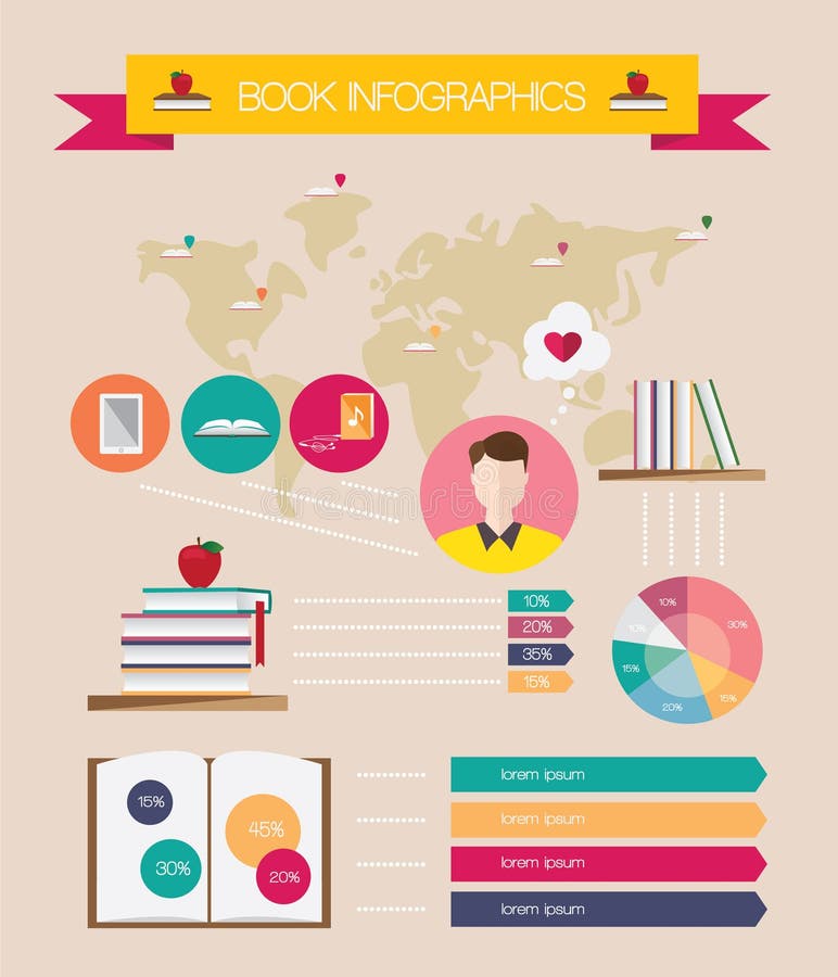 Set of books infographic stock vector. Illustration of knowledge - 48468848
