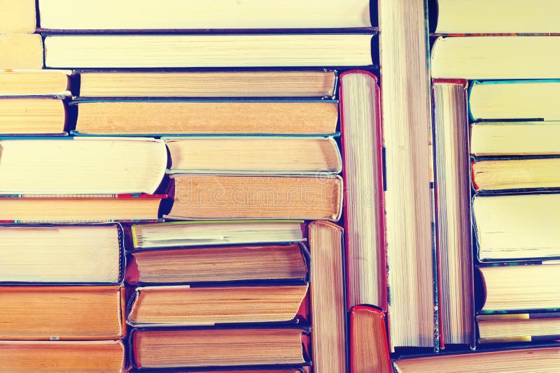 A Set of Books in the Library. Stock Photo - Image of bookshelf ...