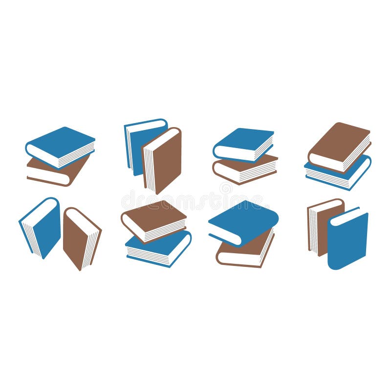 A Set of Books Stacks of Two Books Top of Each Other in Various ...