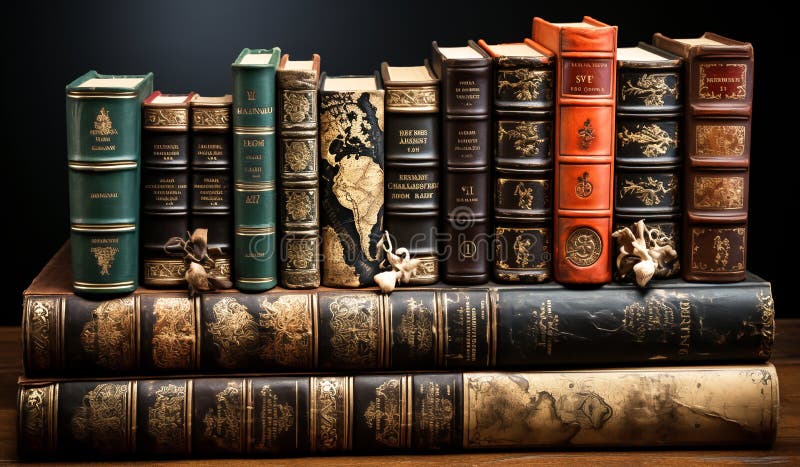 Set of Books in Still Life, Back To School Concept. AI Generated Stock ...