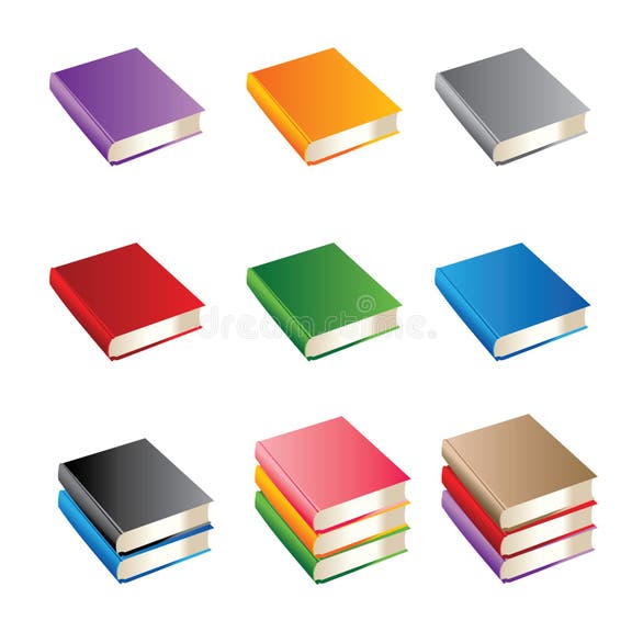 Set of Books of Various Color Stock Vector - Illustration of remarks ...
