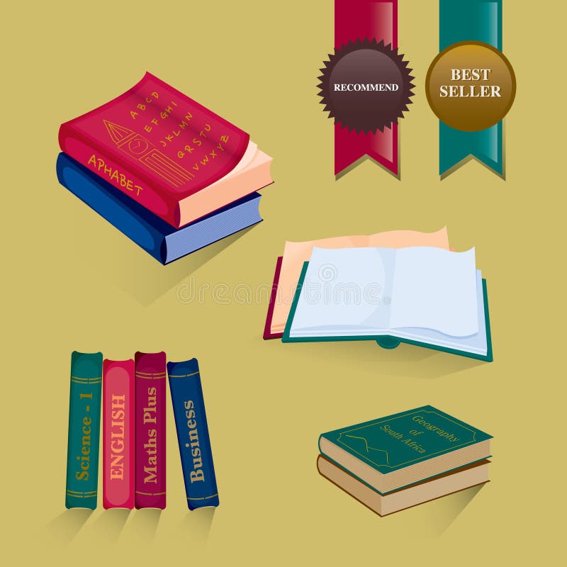 Set of Books. Vector Illustration Stock Vector - Illustration of vector ...