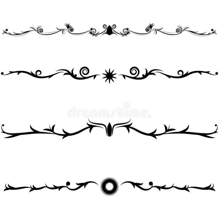 Set Border Design Element stock vector. Illustration of style - 58734565