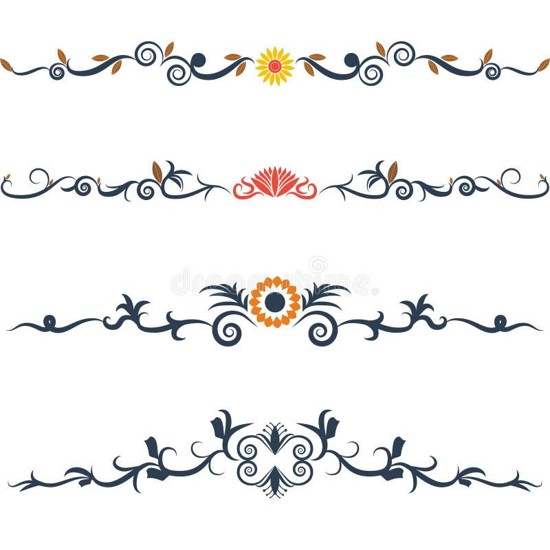 Set Border Design Element stock vector. Illustration of foliate - 60177637