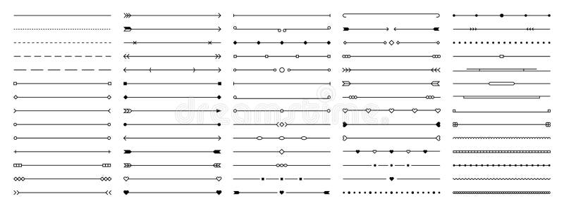 Set of Border Line Design Elements. Vintage Line Elements. Decorative ...