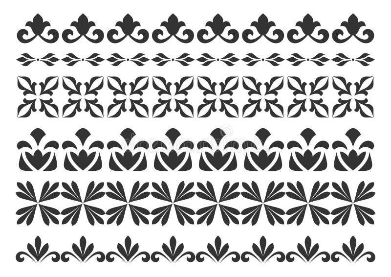Set of borders for design stock vector. Illustration of ornament - 62820587